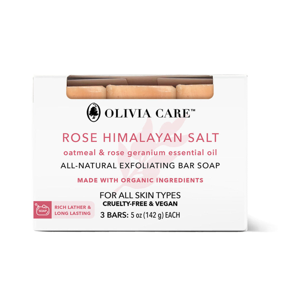Rose Himalayan Salt Bar Soap - Set of 3